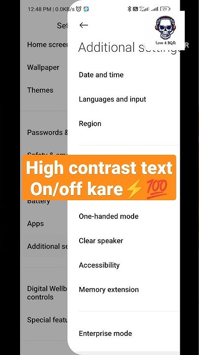 high contrast enable kaise kare/What is high contrast text in Android?# ...