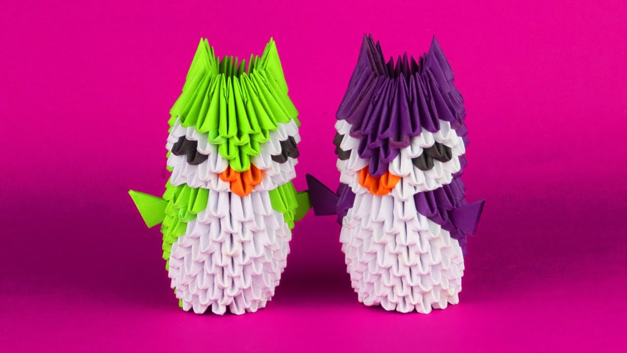 How to make a paper owl. 3D origami tutorial - YouTube