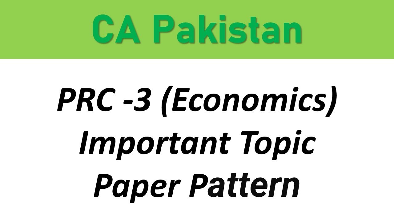 PRC 3 Principles of Economics Important Topics|| Paper pattern| - YouTube