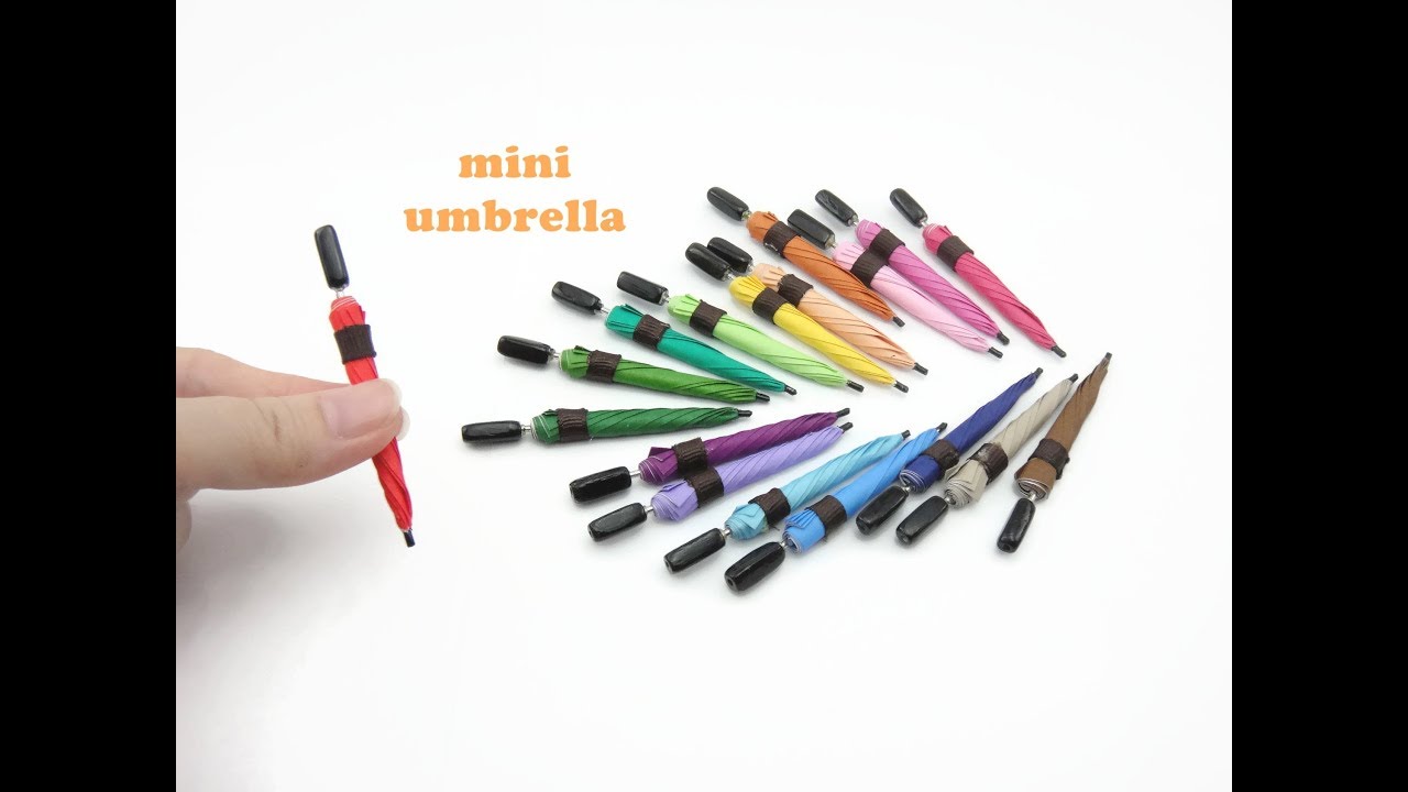 DIY Miniature Doll Mini Closed Umbrella - Easy! - YouTube