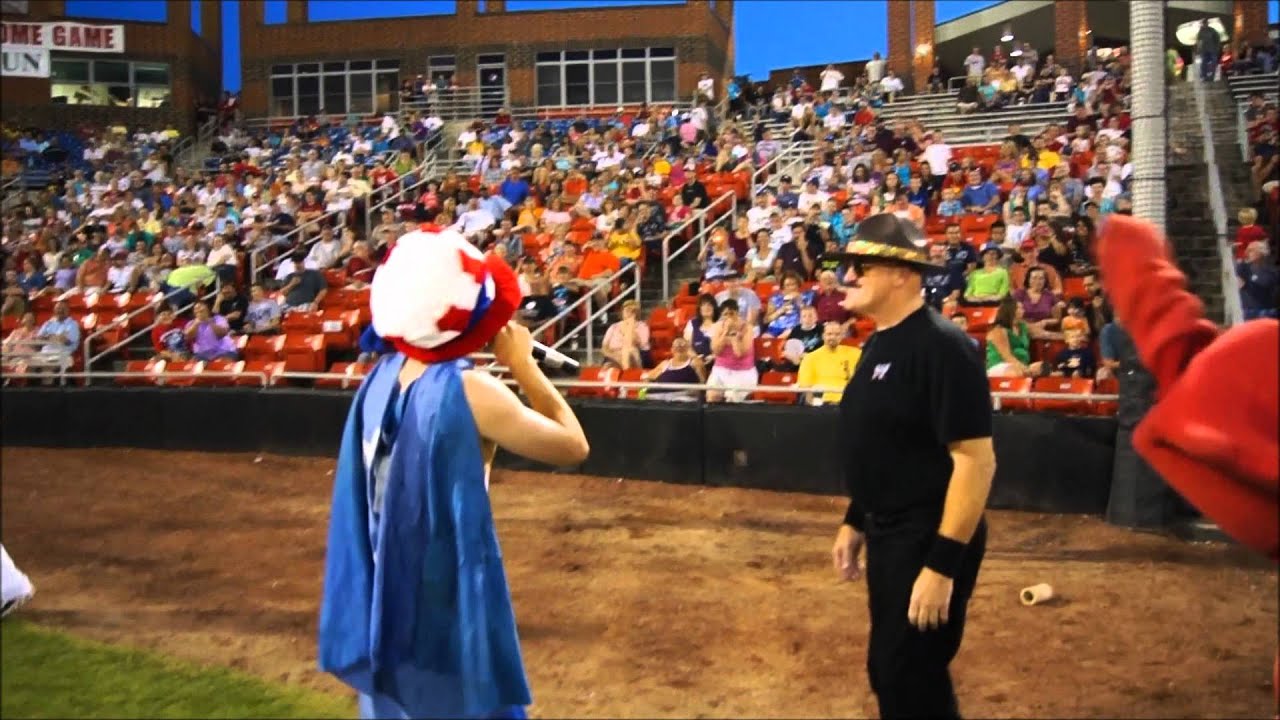 Sgt Slaughter at the Hickory Crawdads game! - YouTube
