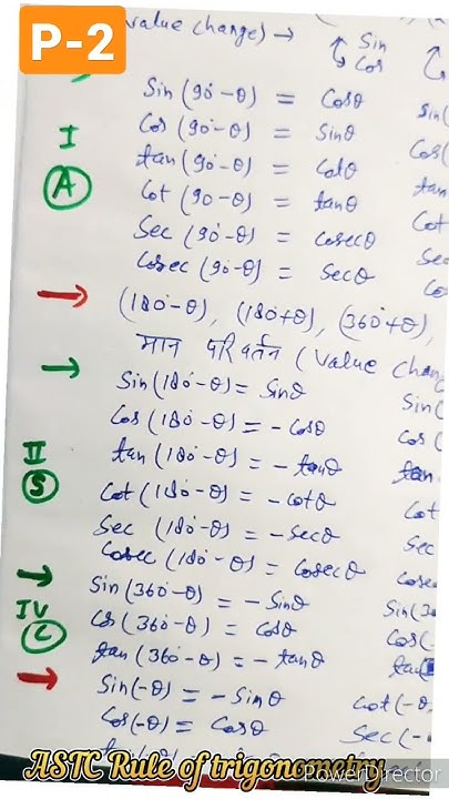 ASTC Rule of trigonometry Class 10th &11th 😯 very imp.topic | #shorts # ...