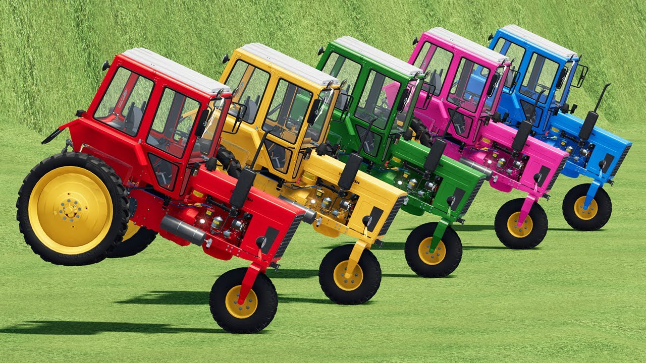 Work With COLORS - Grass Job with MINI LIZARD Tractors - Farming ...