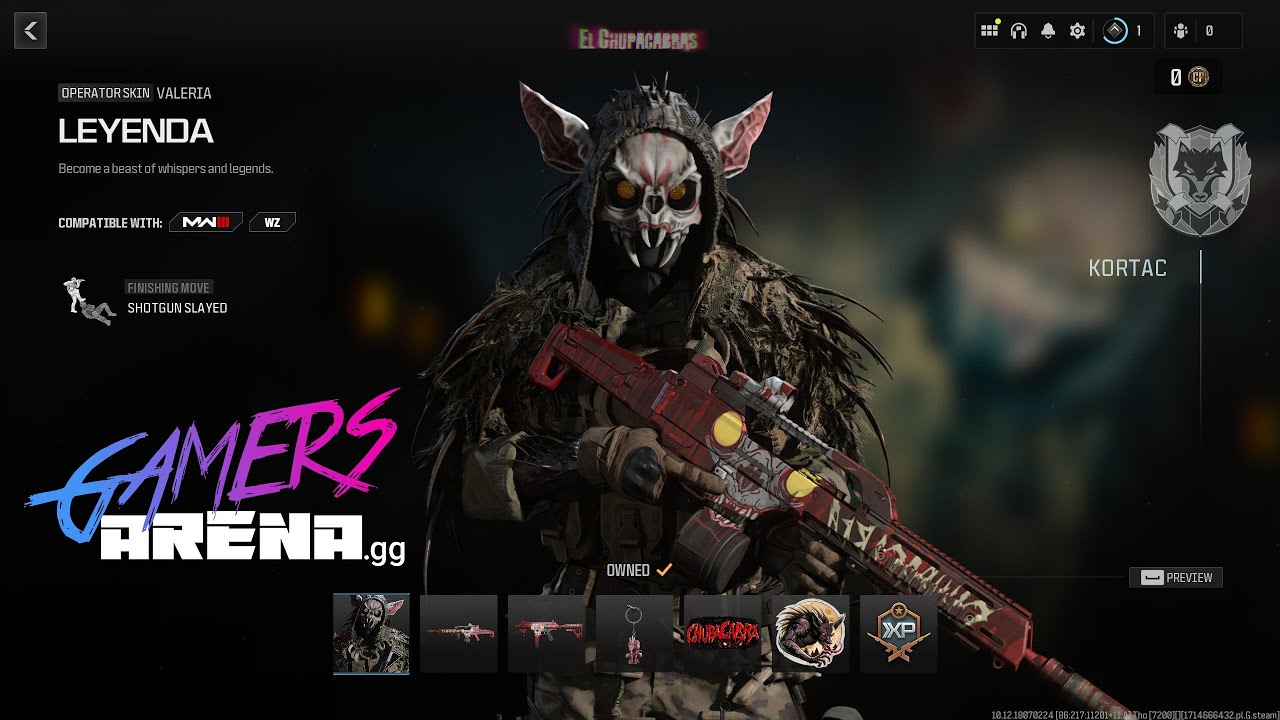 COD MW3 EL CHUPACABRAS Valeria Operator Skin Hard Unlocked PS XBOX PC ...