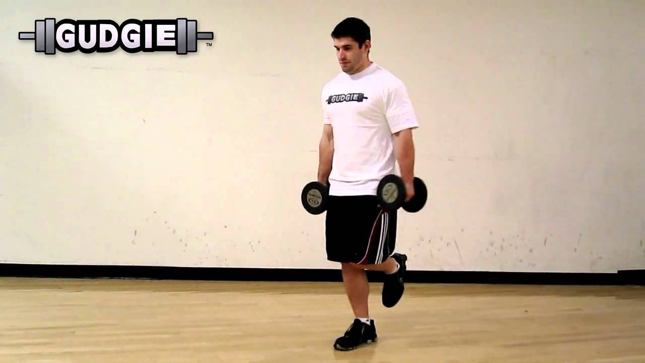 Dumbbell standing lateral raise single leg alternating - YouTube