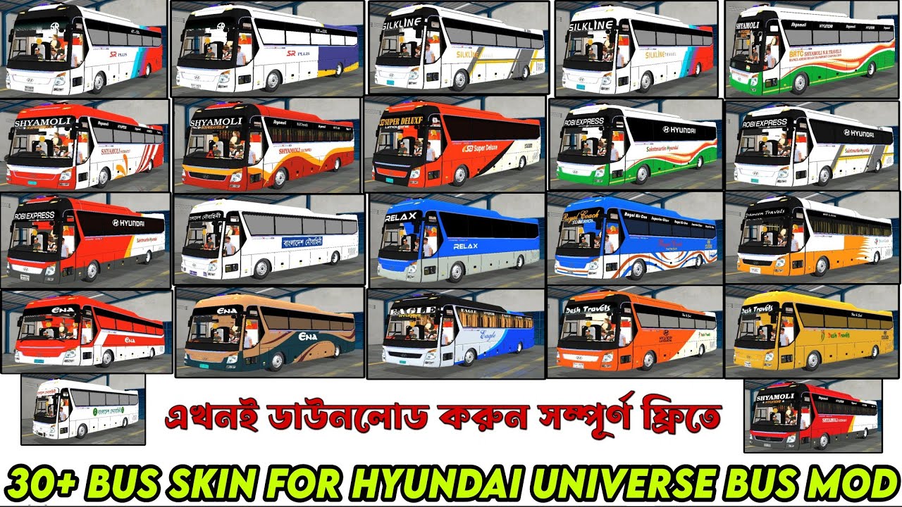 TOP 30+ BUS SKIN FOR NEW HYUNDAI UNIVERSE BUS MOD.SKIN PACK BUSSID.SKIN ...