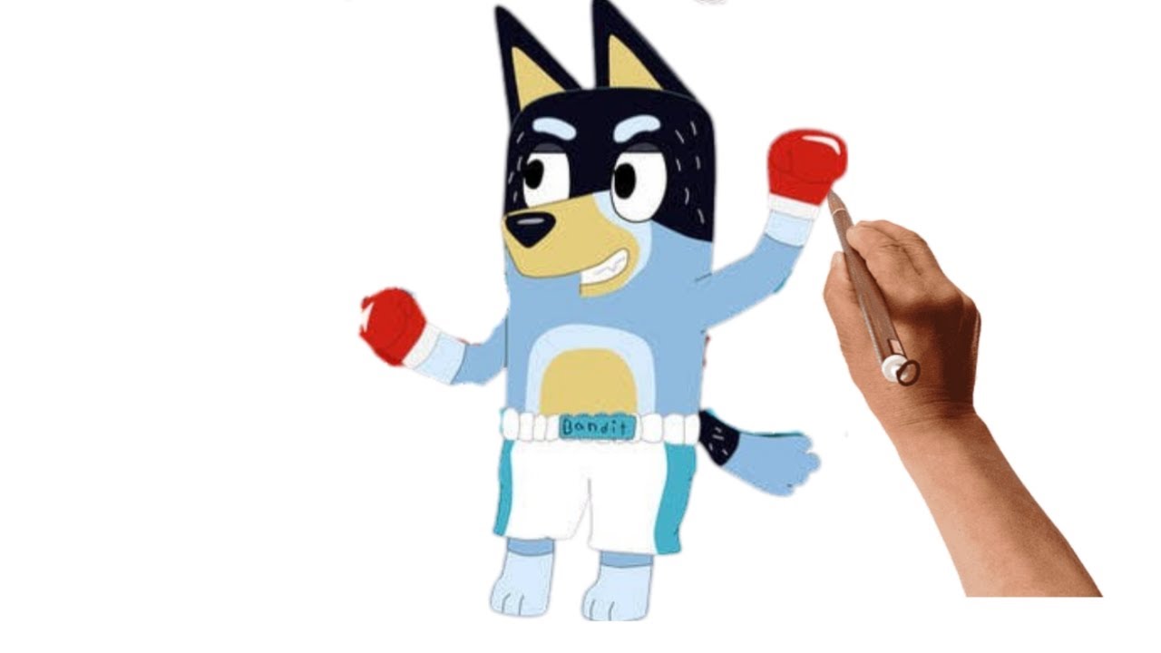 Easy Cartoon Character Drawing | Bluey Easy Drawing Tutorial & Art ...