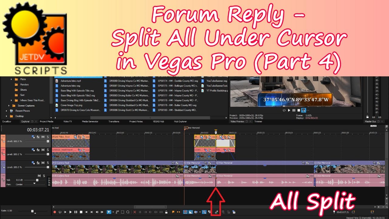 Forum Reply - Split All Under Cursor in VEGAS Pro - Part 4 - YouTube