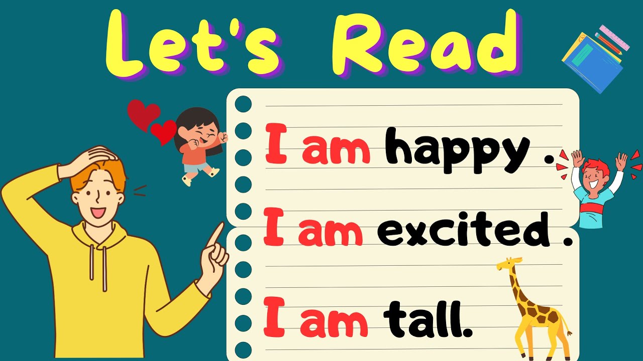 Let's Read '' I am '' Sentences | English Reading Practice - YouTube