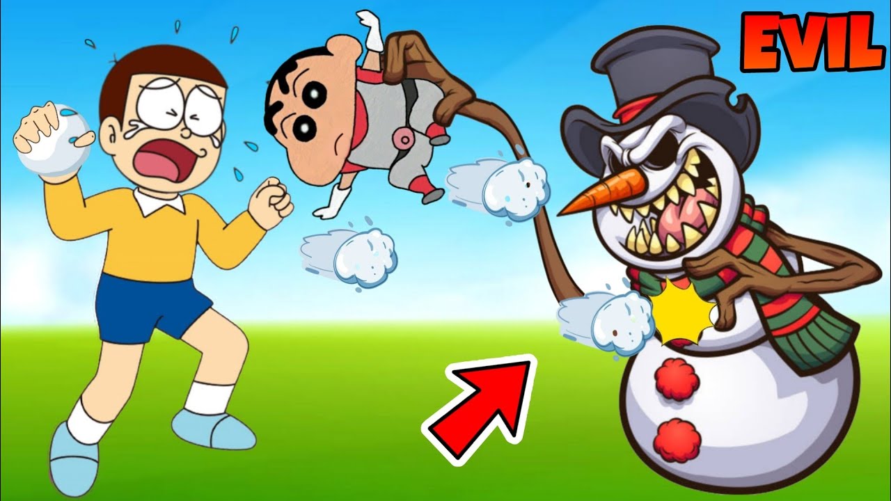 Shinchan And Nobita Kill Snowman Monster 😱😱 | Shinchan And Nobita Game ...