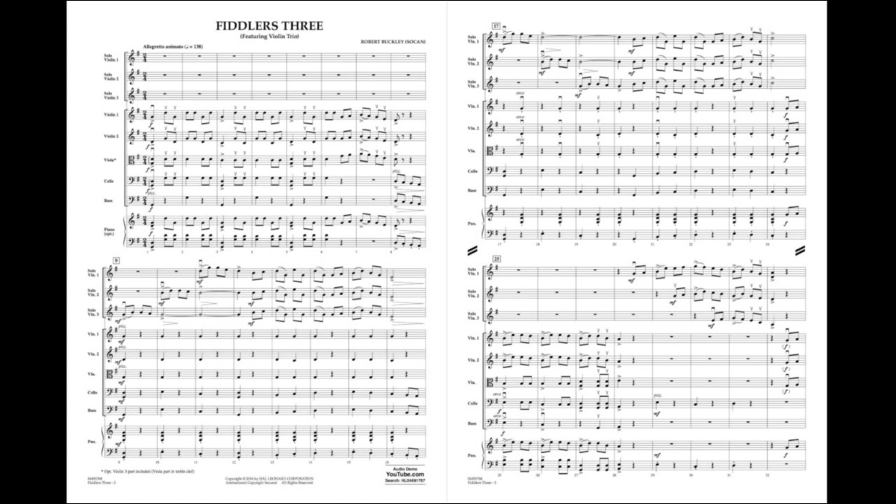 Fiddlers Three by Robert Buckley - YouTube