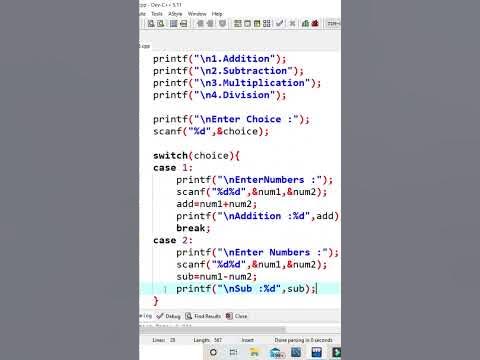 Calculator 📟📝 in c using switch case #shorts #coding - YouTube