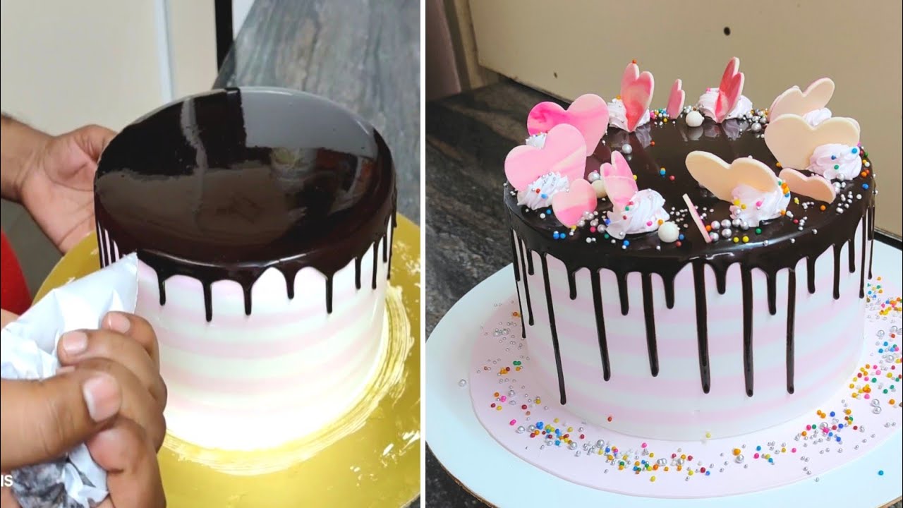 2kg Beautiful Chocolate Cake Decorating ideas | Chocolate Cake | Heart ...