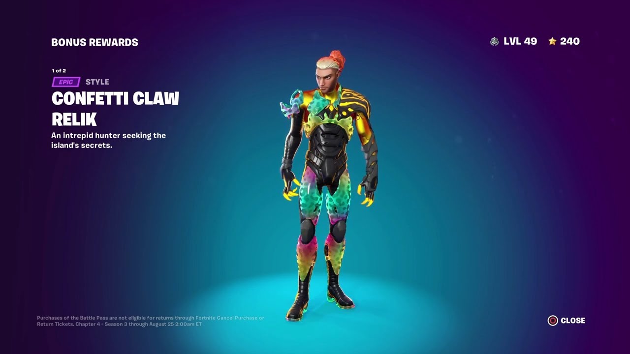 Fortnite CONFETTI CLAW RELIK Skin Preview !!! 😱 - YouTube