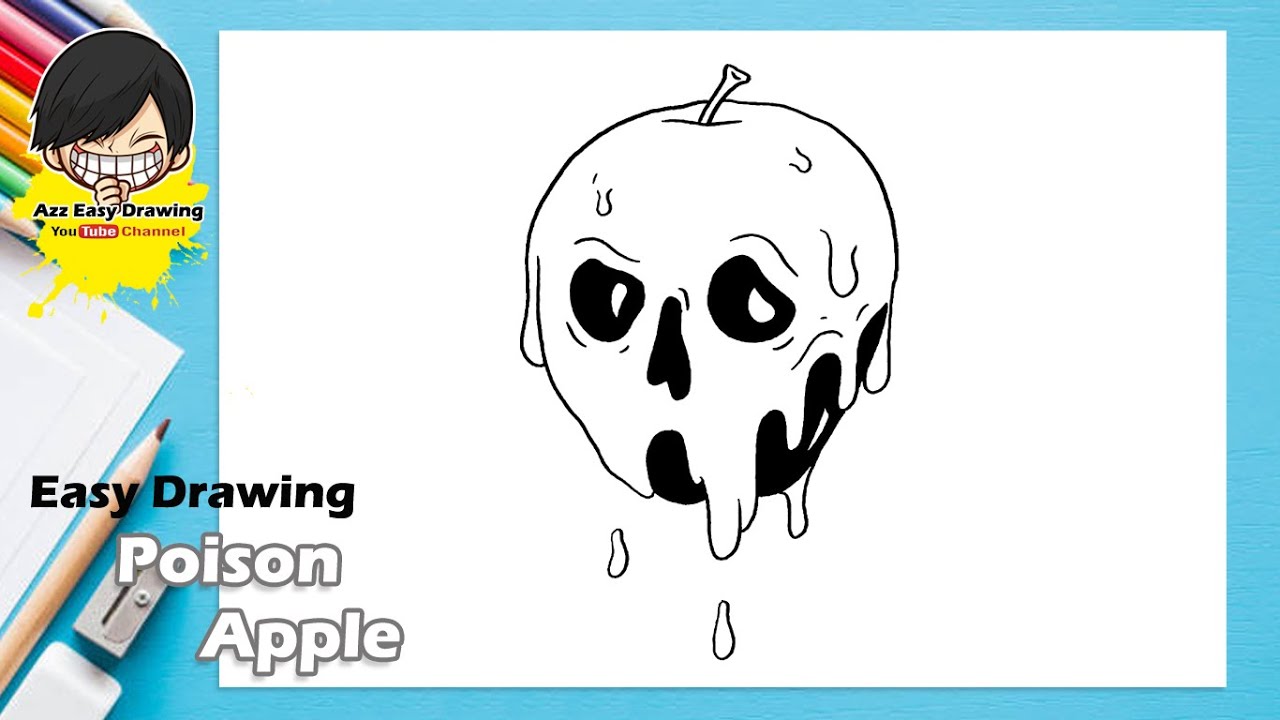 Easy Drawing Poisoned Apple - YouTube