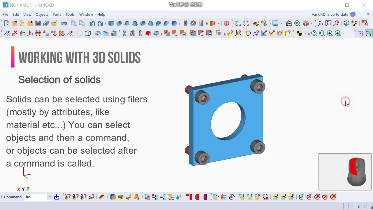 VariCAD – Working with 3D solids - YouTube