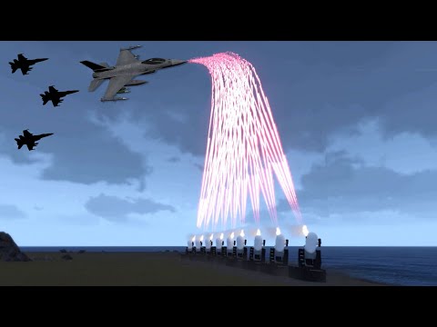 Multiple Phalanx CIWS Shooting down Incoming Jet | Phalanx CIWS in Action | C-RAM | ArmA 3