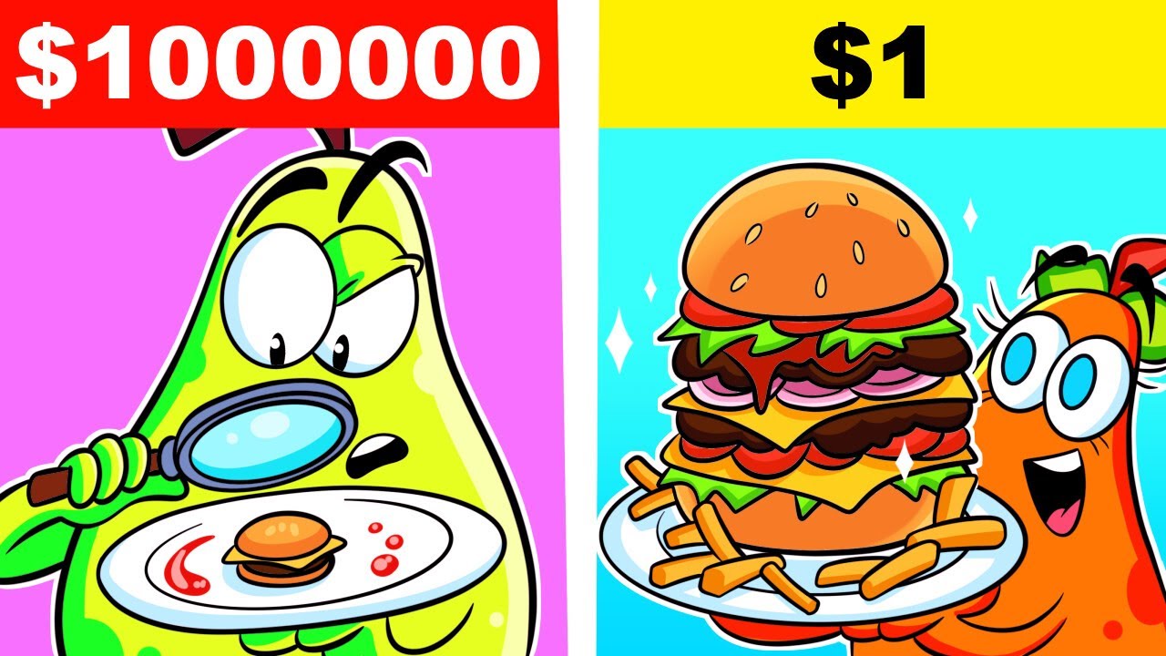 Expensive food VERSUS Cheap Food 🥗🍔 || Food Challenge by Ta-Da Toons TV ...
