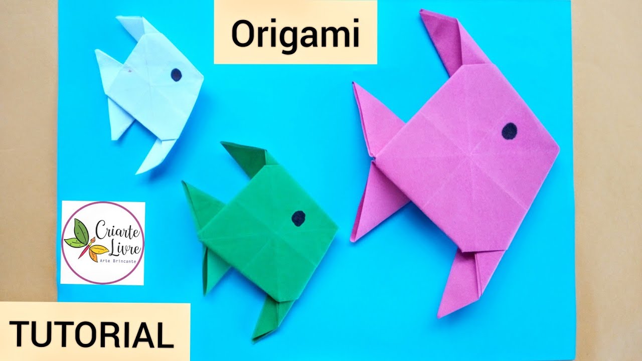 TUTORIAL- Vamos fazer um Origami de peixe? Fácil e utilizando apenas ...