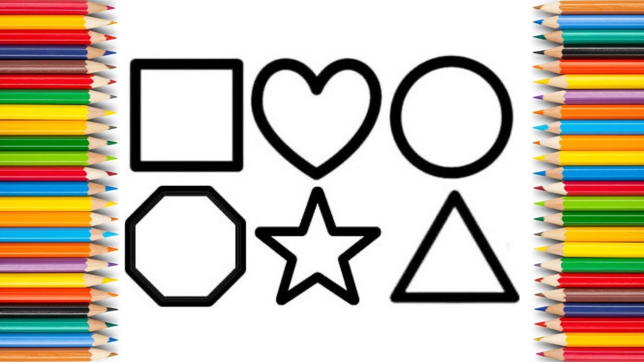 How To Draw Geometric Shapes, Painting and Colouring for Kids - YouTube