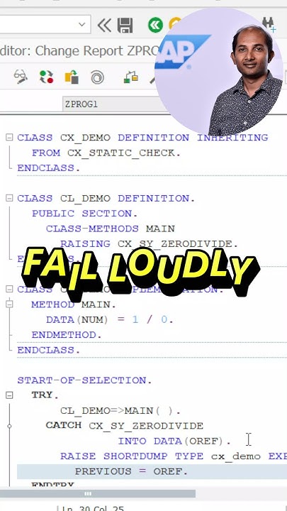 Fail Loudly! Mastering Exception Handling in ABAP #shorts #abap #tipsandtrick - YouTube