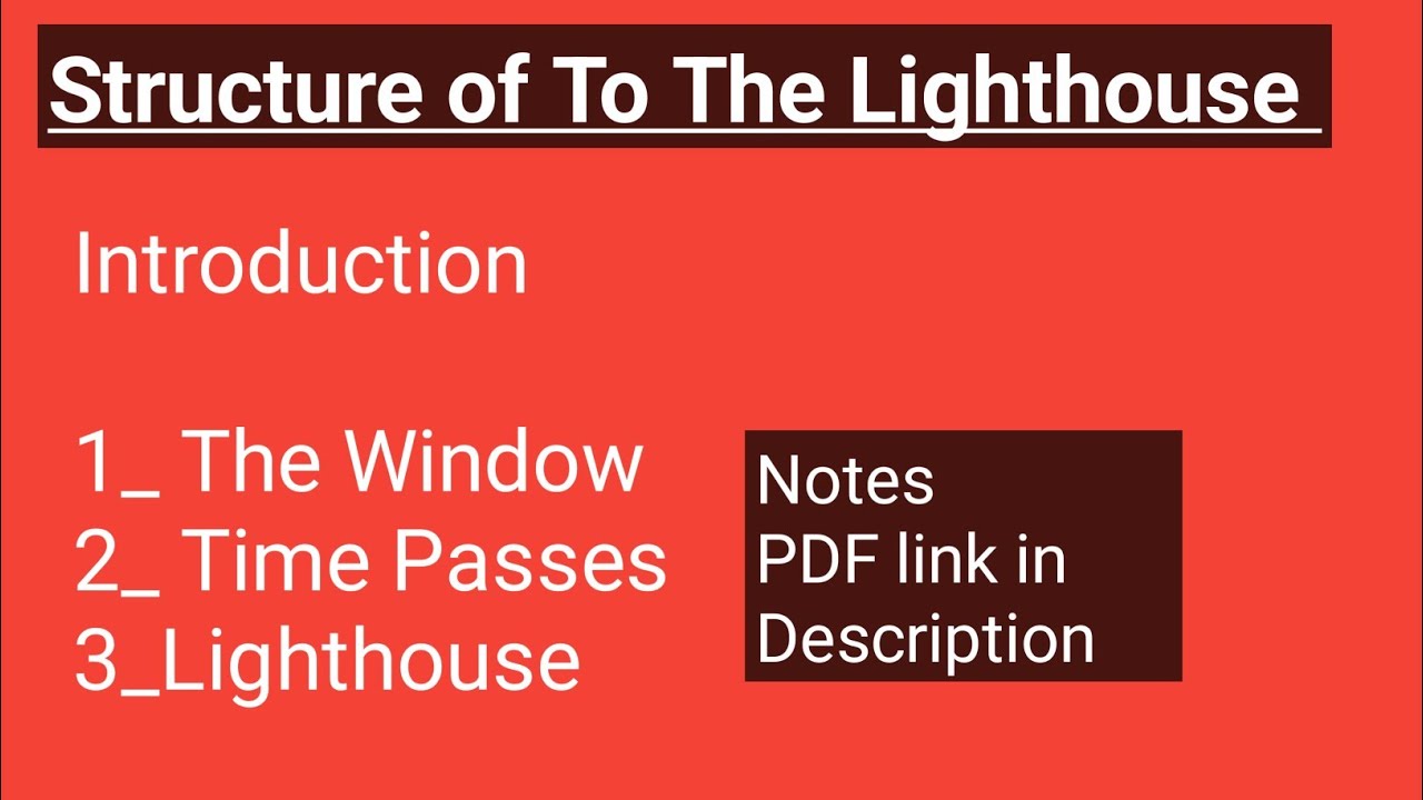 Plot construction of To The Lighthouse/Notes PDF link in Description ...