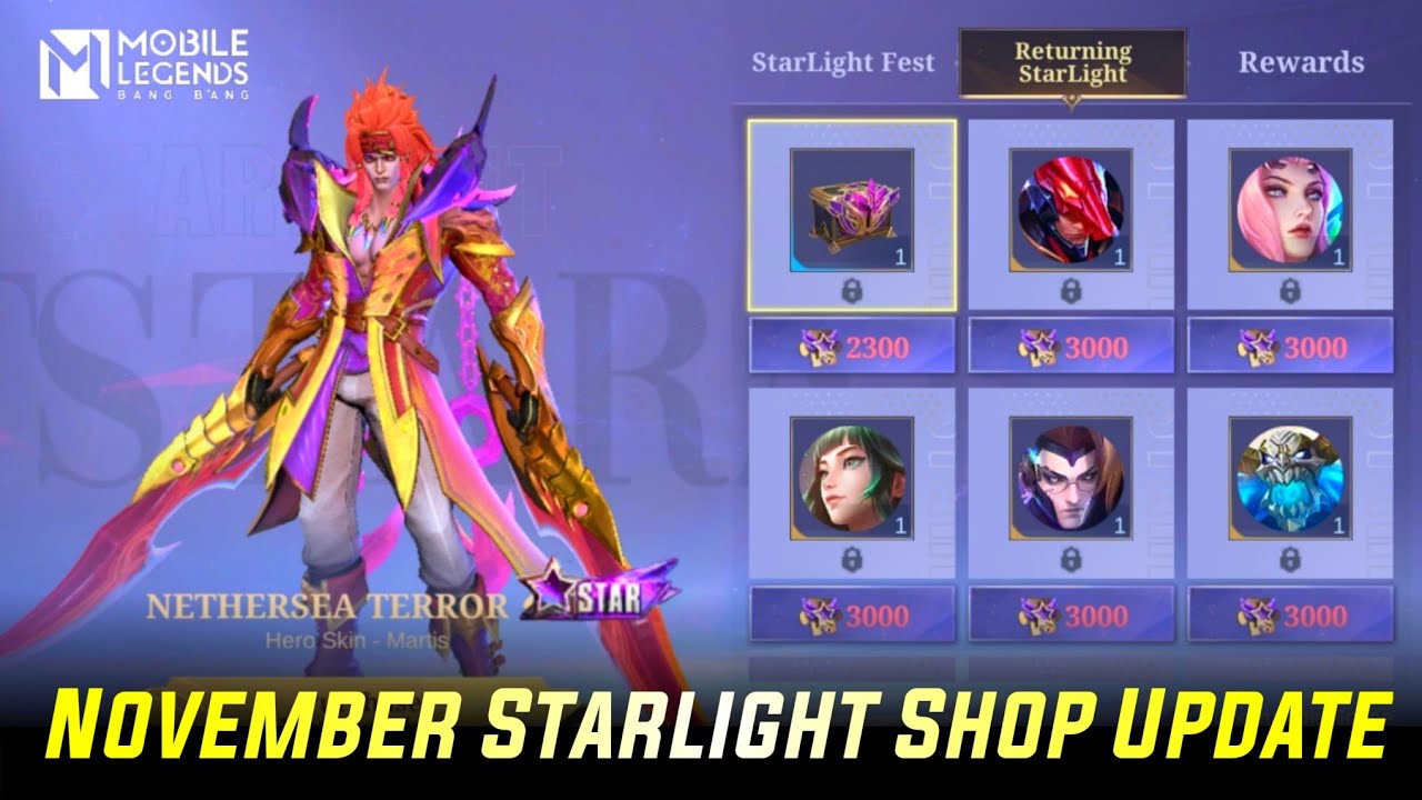 NOVEMBER STARLIGHT SHOP UPDATE - ALL REWARD IN NOVEMBER STARLIGHT SKIN ...