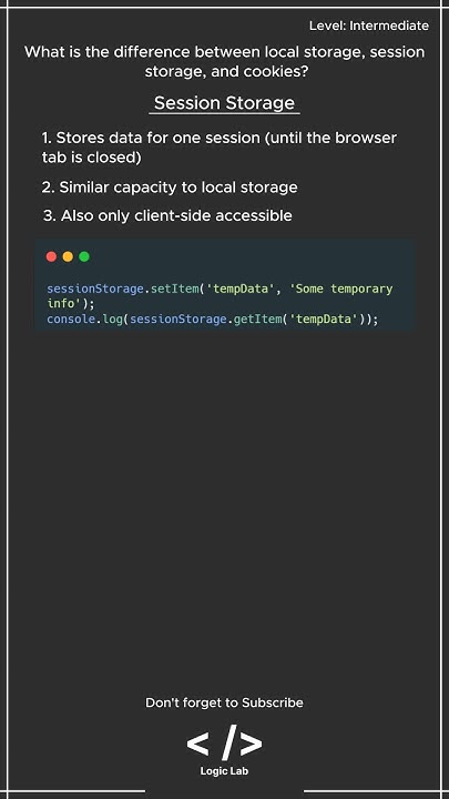 Web Development Interview Question: Difference Between Cookies, Local and Session Storage #js ...