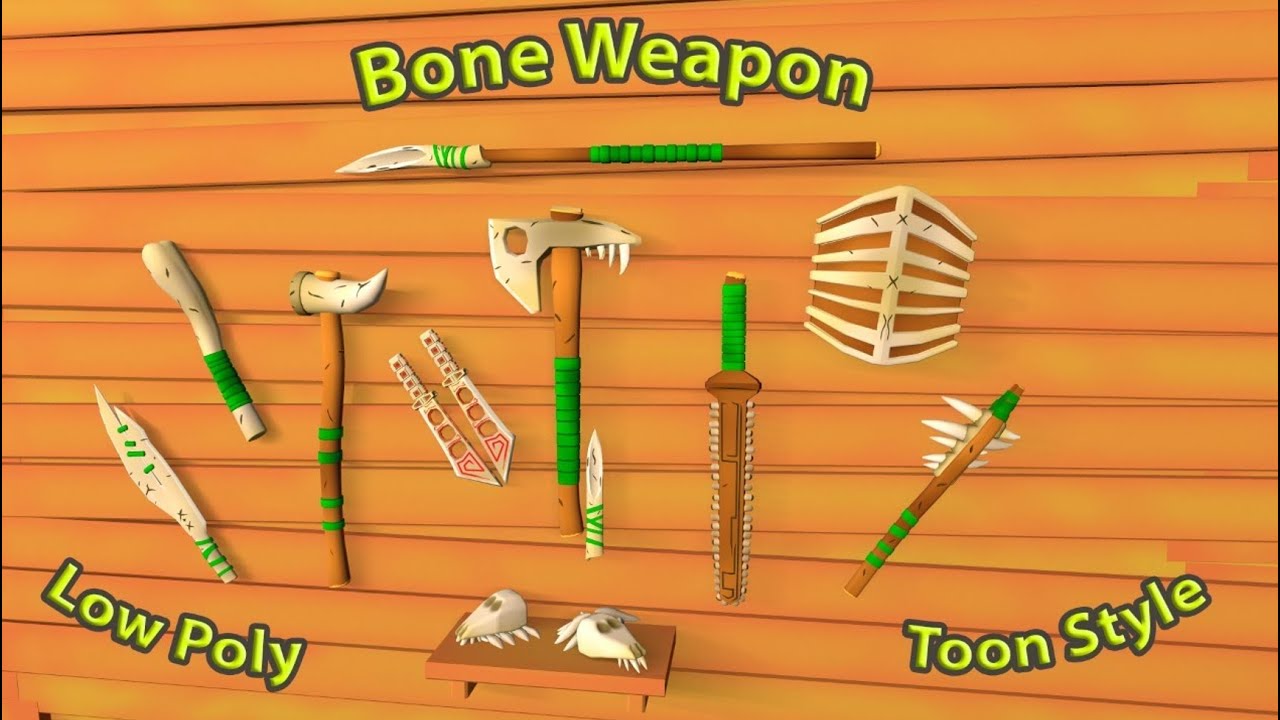 Bone Weapon Low Poly Toon Style - YouTube