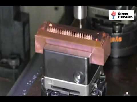 plastic injection molding copper electrode machining - YouTube