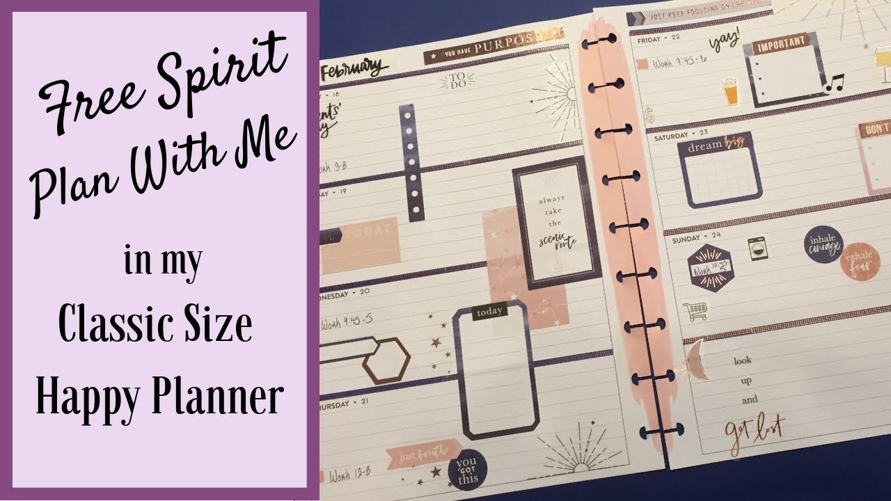 Free Spirit Plan With Me in my Classic Size Happy Planner - YouTube