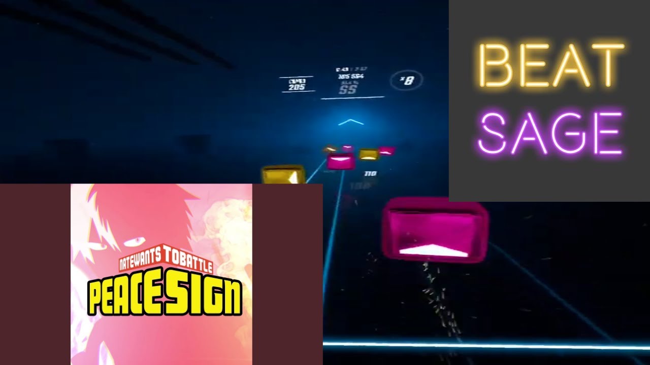 Peace Sign (My Hearo Academia) Beat Saber - 90 degree - Expert+ - YouTube