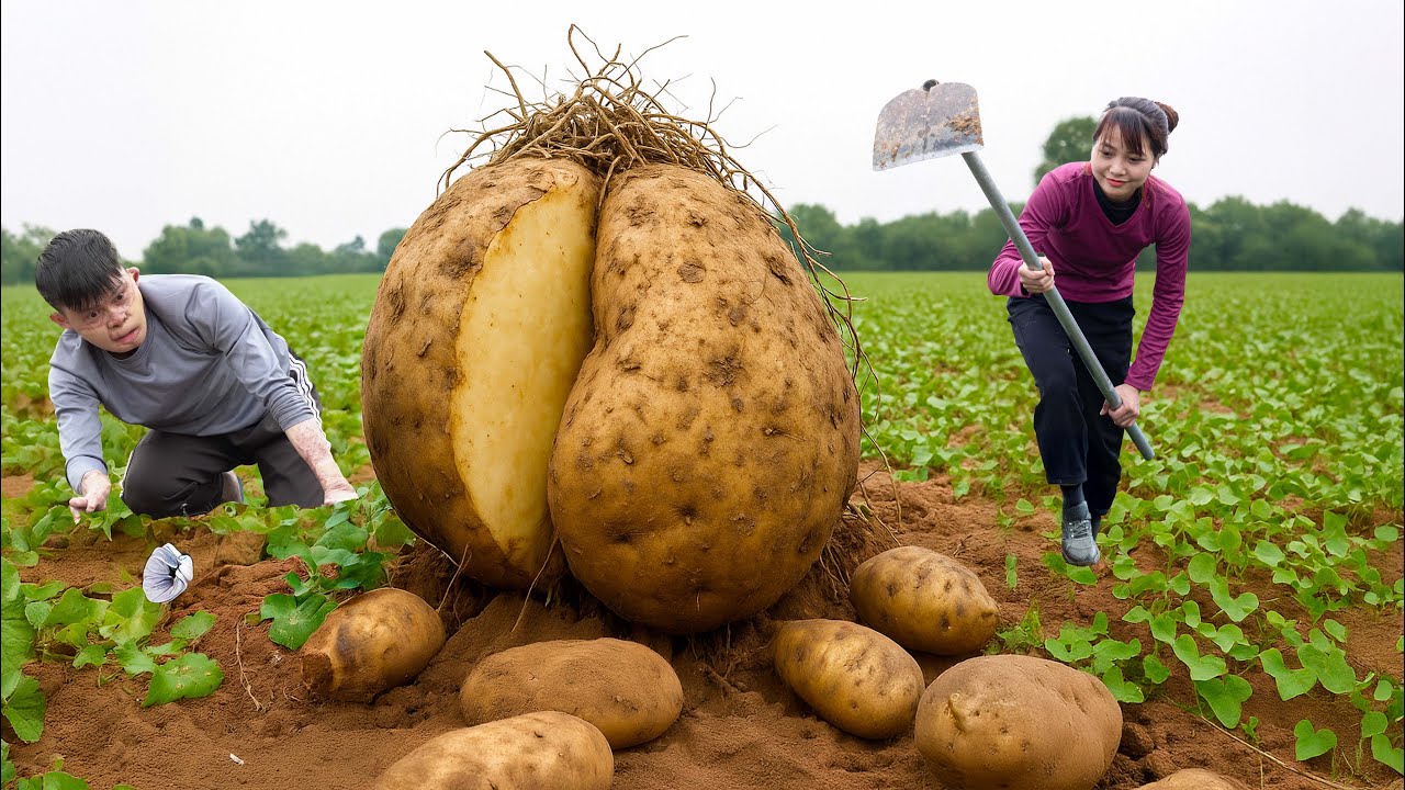 Harvesting Rare Giant Potatoes | Ancient Dishes Sell Out at Village ...