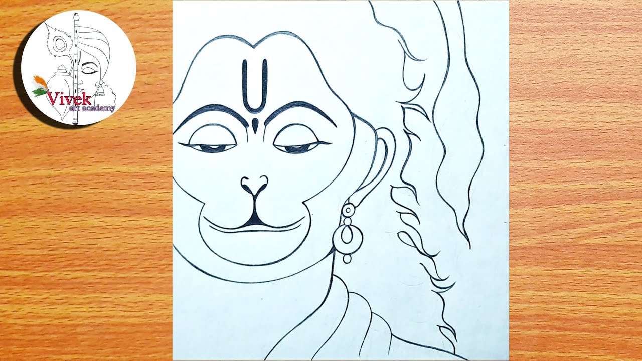 Easy Hanuman Drawing with Pencil | Hanuman Pencil Sketch for Beginners ...