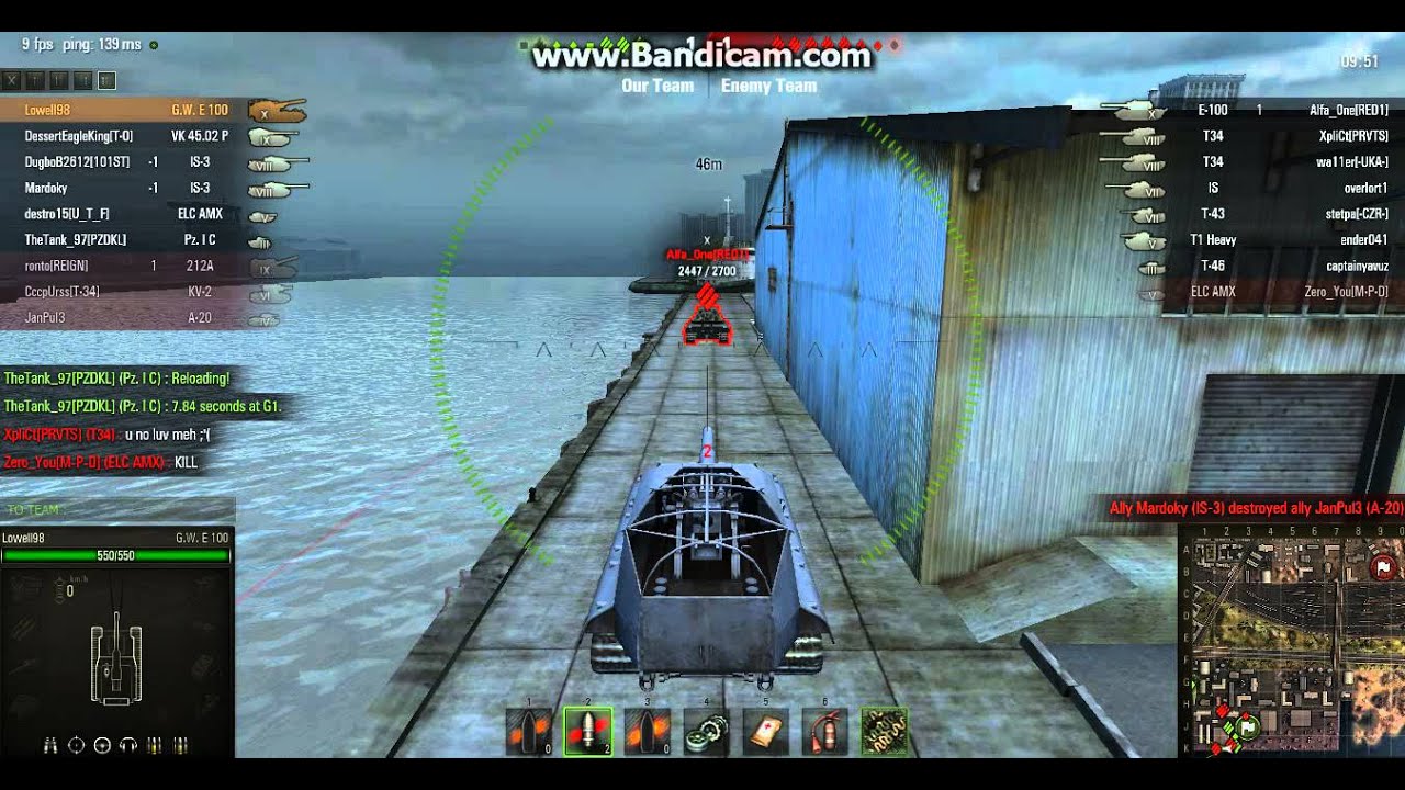 World of Tanks E-100 takes in AP shell from GWE100 'Fun room' - YouTube