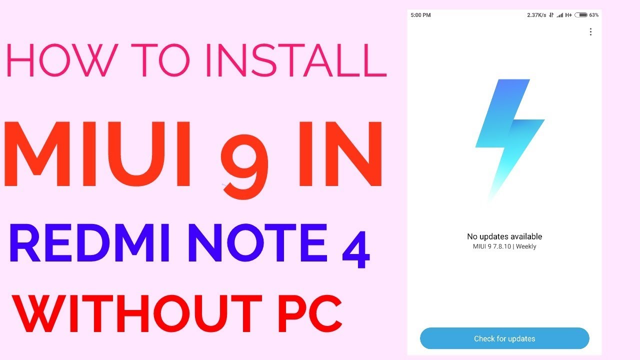 How to install MIUI 9 in REDMI NOTE 4 in just 10 min😘😘 - YouTube