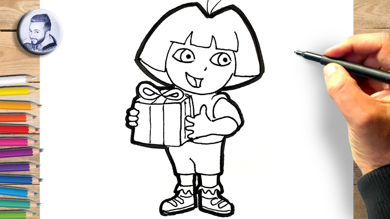 Comment dessiner dora l exploratrice dessin facile à faire - YouTube