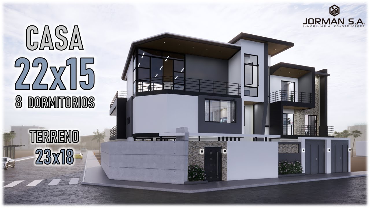 House Design | Modern House Design | 22x15m 3 Storey | 8 Bedrooms - YouTube
