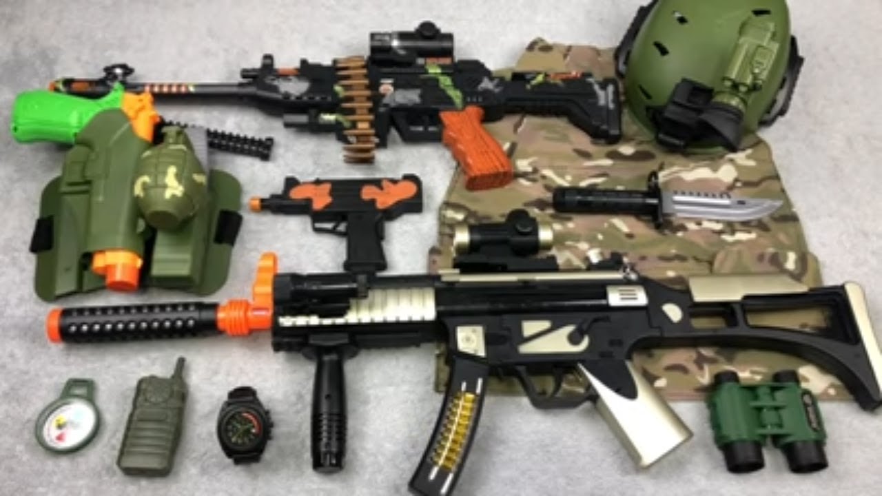 Military Toy Weapons Box of Toy Guns Army Soldier - YouTube