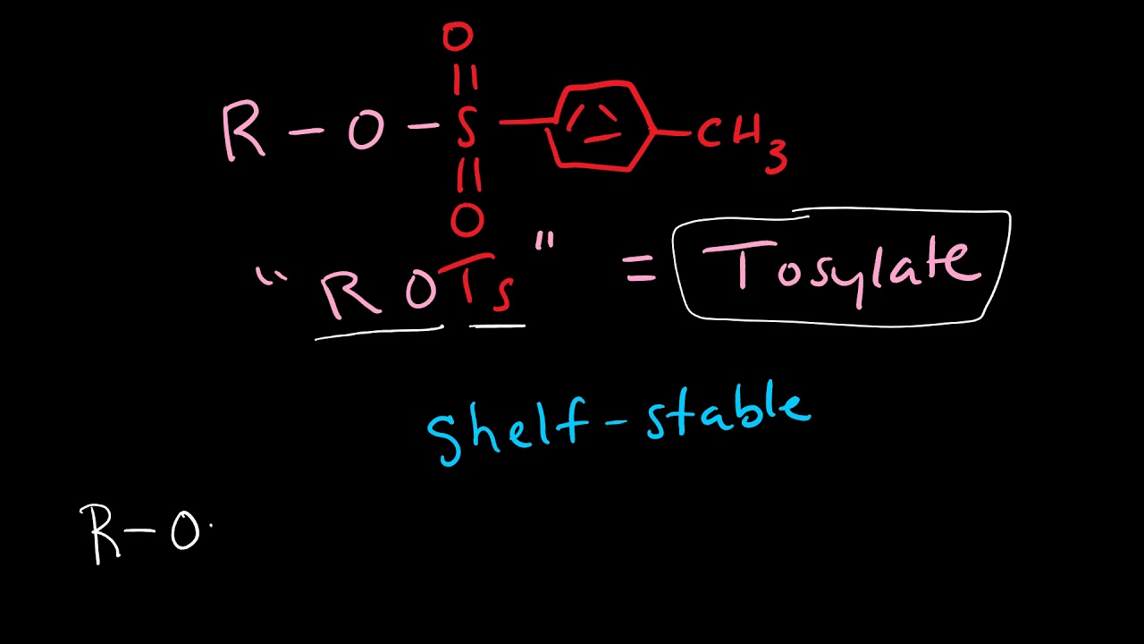 Lecture 12 Part 9: Reactions of Alcohols (Alcohol to Tosylate) - YouTube