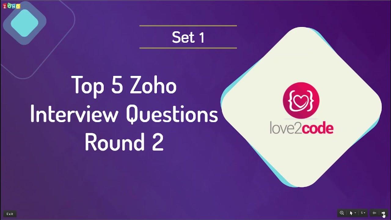 Top 5 Zoho Interview Questions Round 2 - YouTube