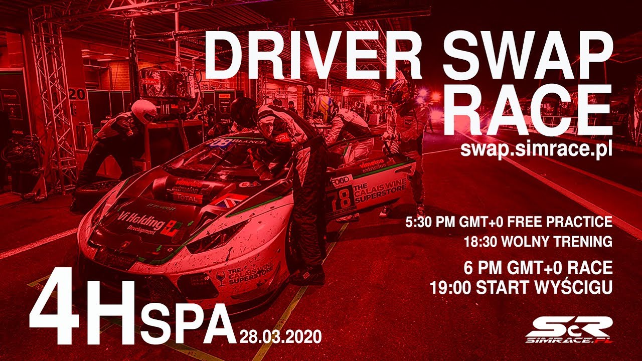 DRIVER SWAP RACE Spa Endurance 4h SimRacePL - YouTube