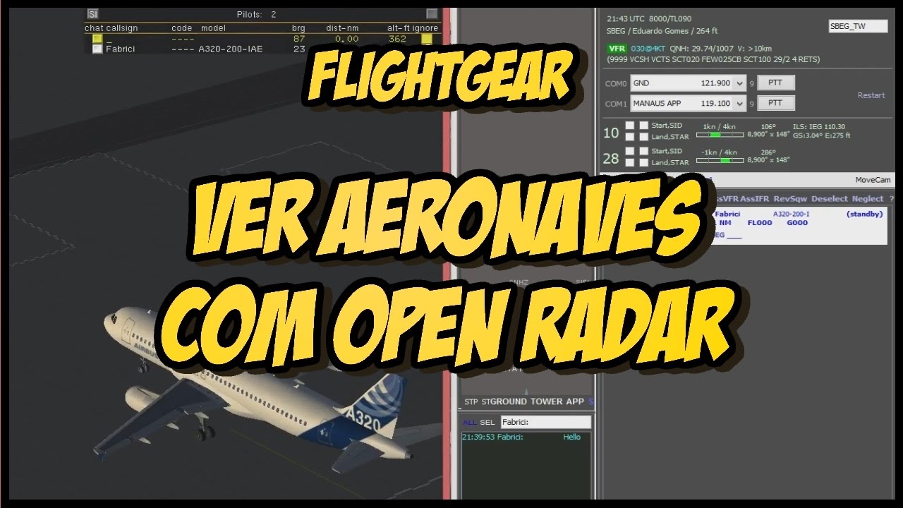 FlightGear - OpenRadar (ATC Program) Tutorial [PT-BR] Como ver as aeronaves? - YouTube