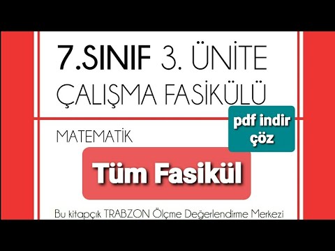 2021 7.SINIF MEB ÇALIŞMA FASİKÜLÜ 3.ÜNİTE (TRABZON) Tüm Sorular
