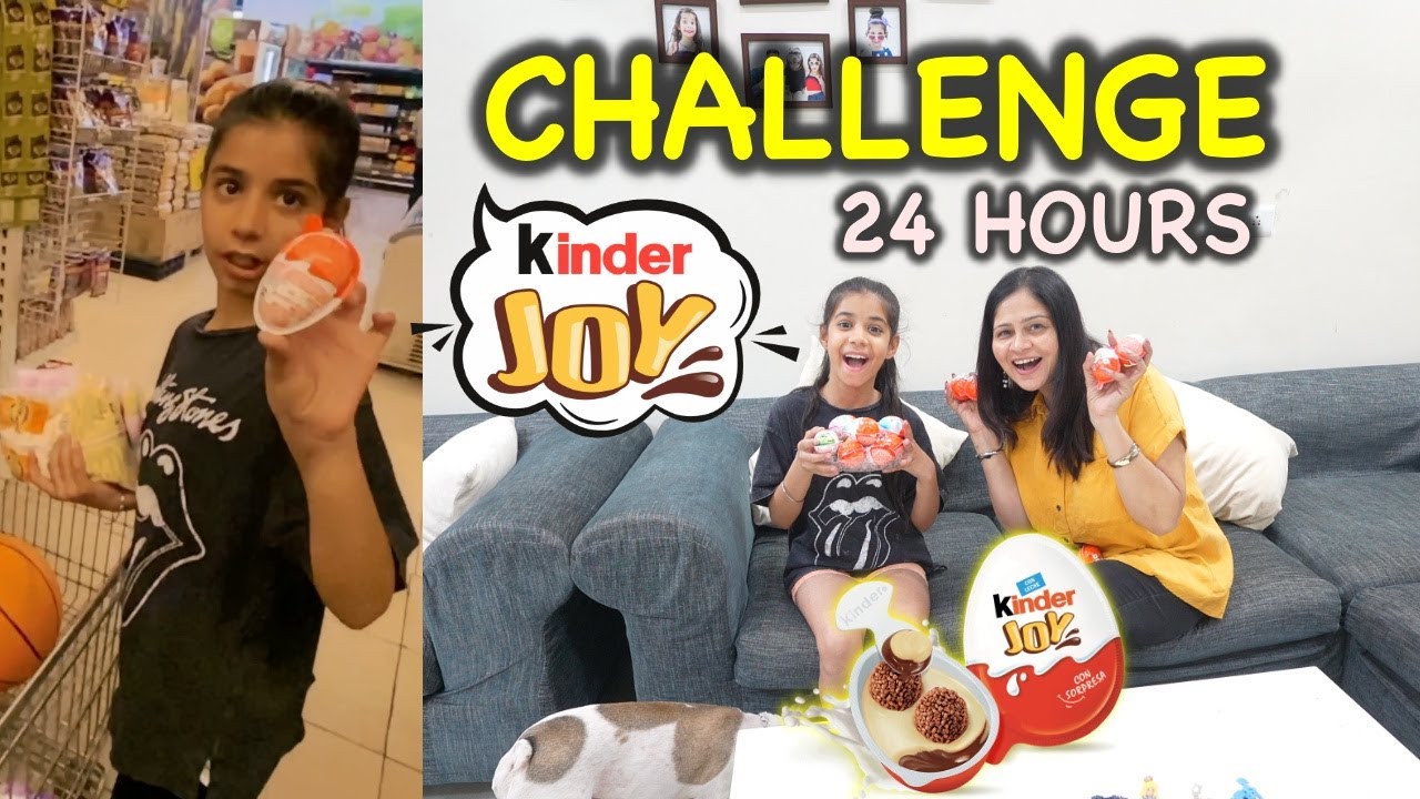 Eating *KINDER JOY* 24 Hours Challenge 😋 - YouTube