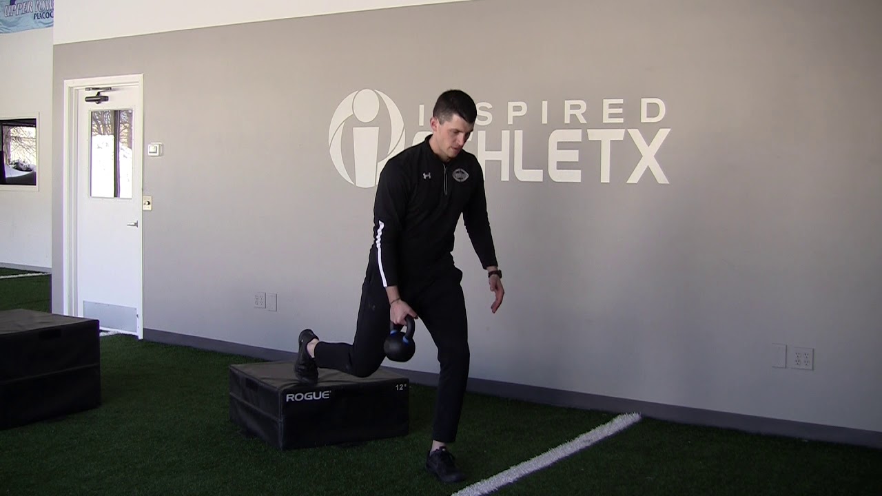 Rear foot elevated KB split squat - YouTube