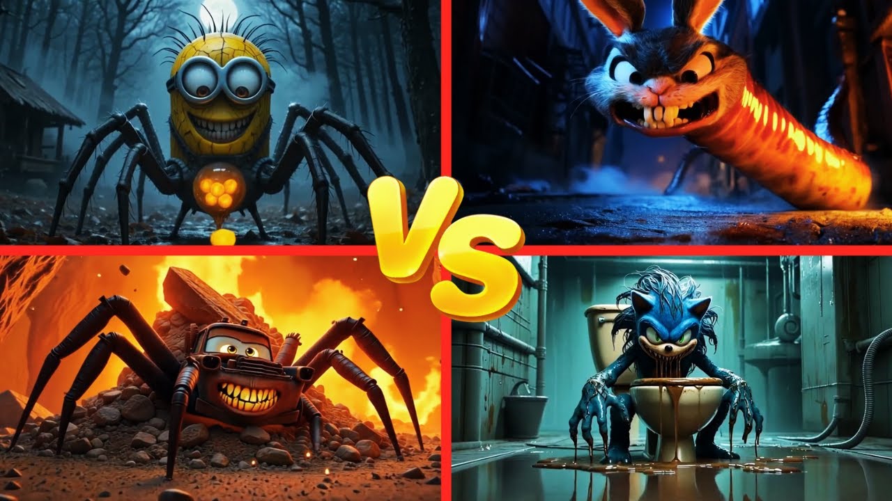SPIDER MINION 🆚 ZOOTOPIA.EXE 🆚 Lightning McQueen 🆚 SONIC 🎶 Tiles Hop ...