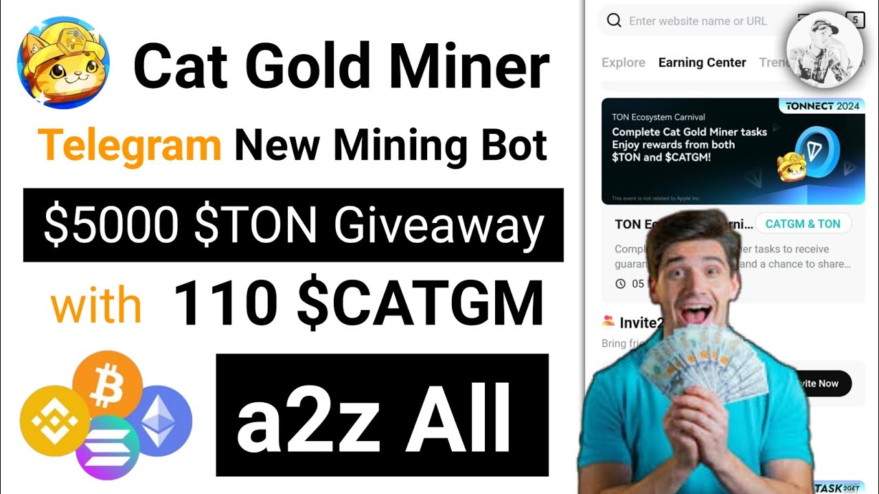 Cat Gold Miner | Telegram New Mining Bot | $5000 $TON Giveaway with 110 ...