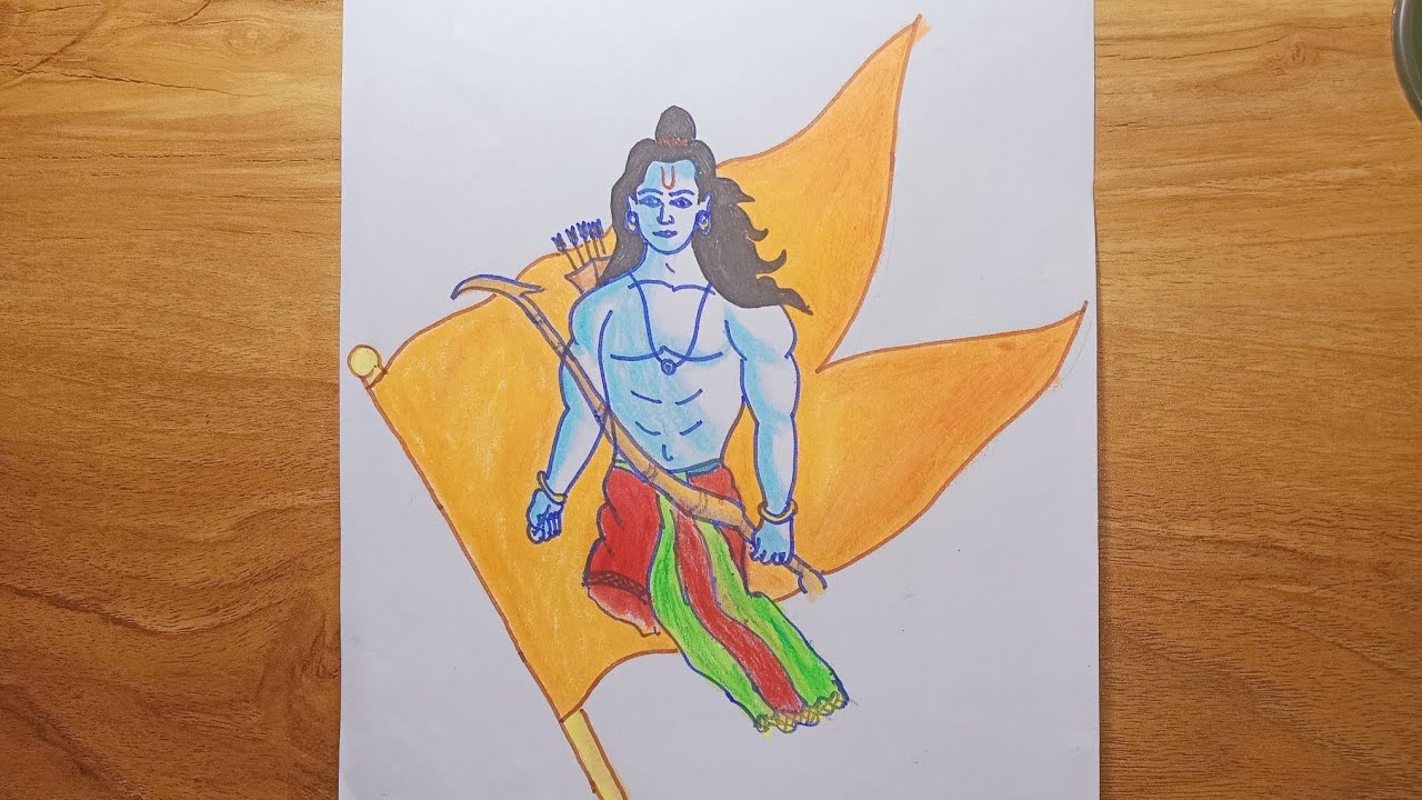 How to drawing Sri ram ll RSS flag drawing ll easy steps by step of Sri ...