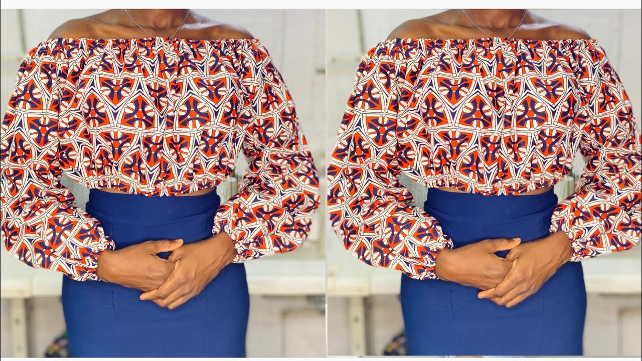How to Cut and Sew a Simple Off Shoulder Crop Top | Beginners Friendly ...